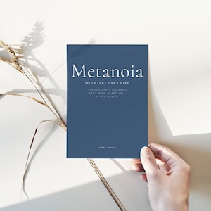 Metanoia, Definition Wall Print Poster, Inspirational Print Gift ...