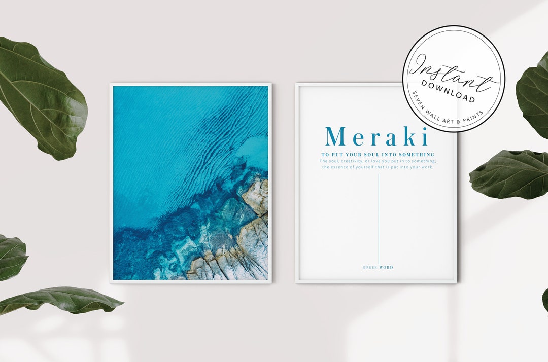 Meraki Definition Print | Set of 2 Prints | Greek Inspirational Words ...