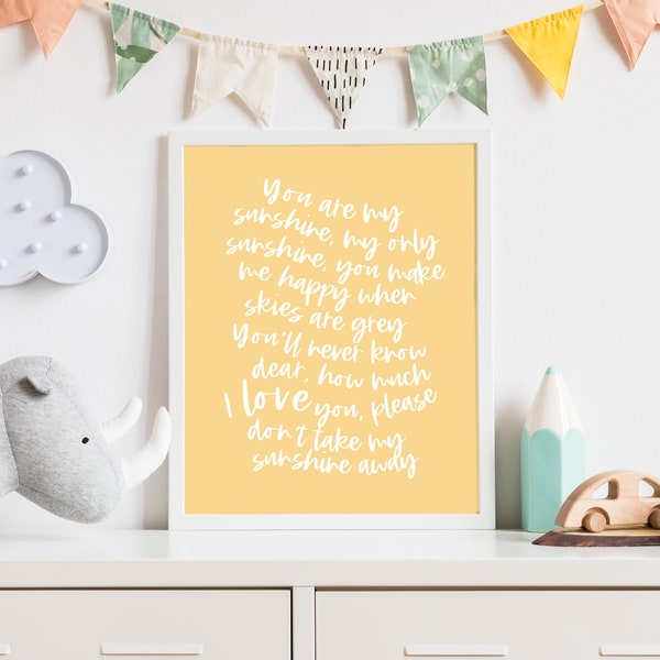 You Are My Sunshine Wall Art Nursery - Etsy