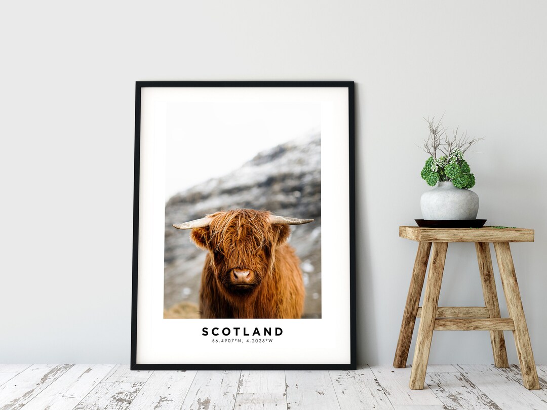 Highland Cow Print, Scotland Travel Poster, Scotland Home Decor ...