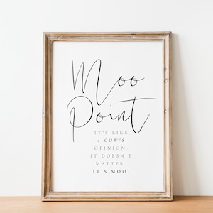 Moo Point, FRIENDS Definition Print, Friends TV Show Poster, Moo Point ...