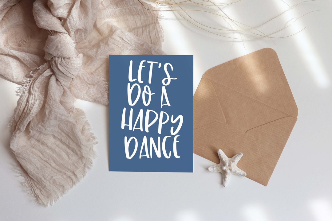 Let's Do a Happy Dance, Congratulations Card, Engagement Card, New Job ...