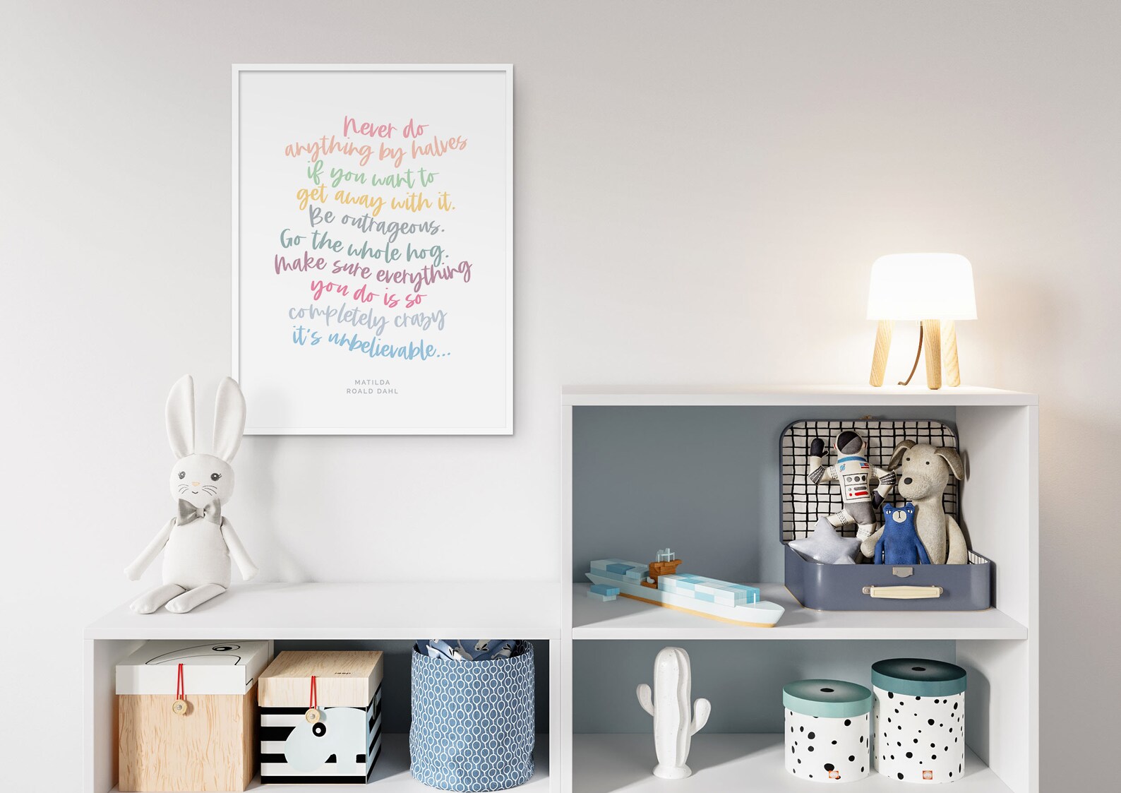 Roald Dahl Quote, Matilda, Never Do Anything by Halves, Matilda Poster ...