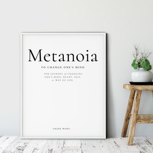 Metanoia, Definition Wall Print Poster, Inspirational Print Gift ...
