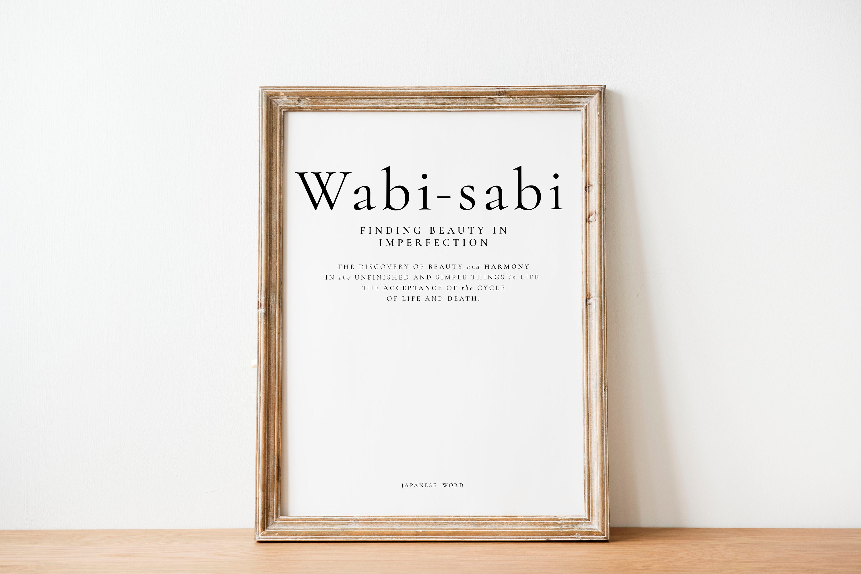 Wabi-sabi Definition, Inspirational Poster, Japanese Word Print ...