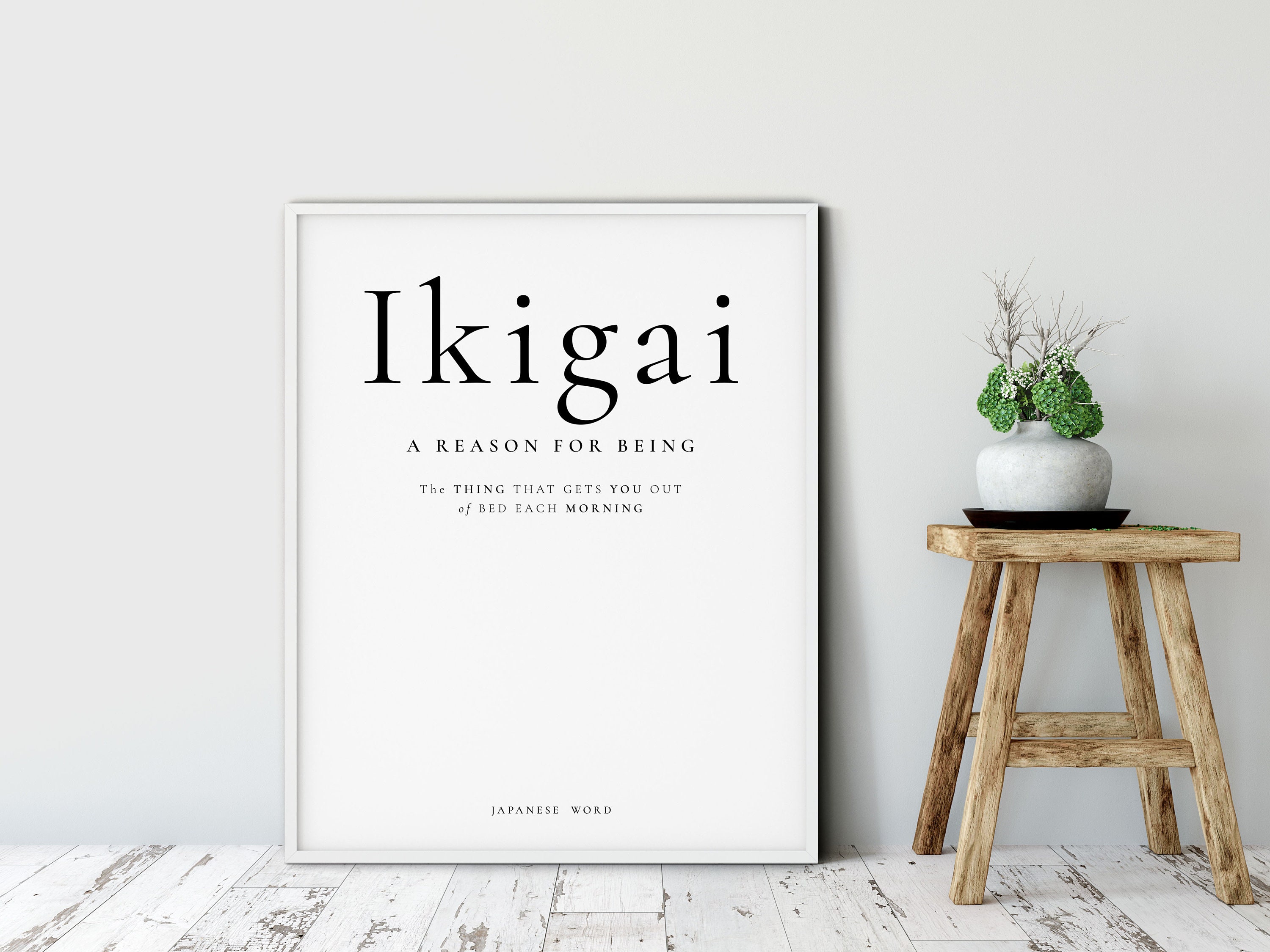 Ikigai Definition Print, Ikigai Wall Art, Ikigai Poster, Inspirational ...