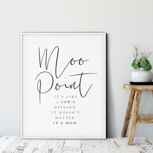 Moo Point, FRIENDS Definition Print, Friends TV Show Poster, Moo Point ...