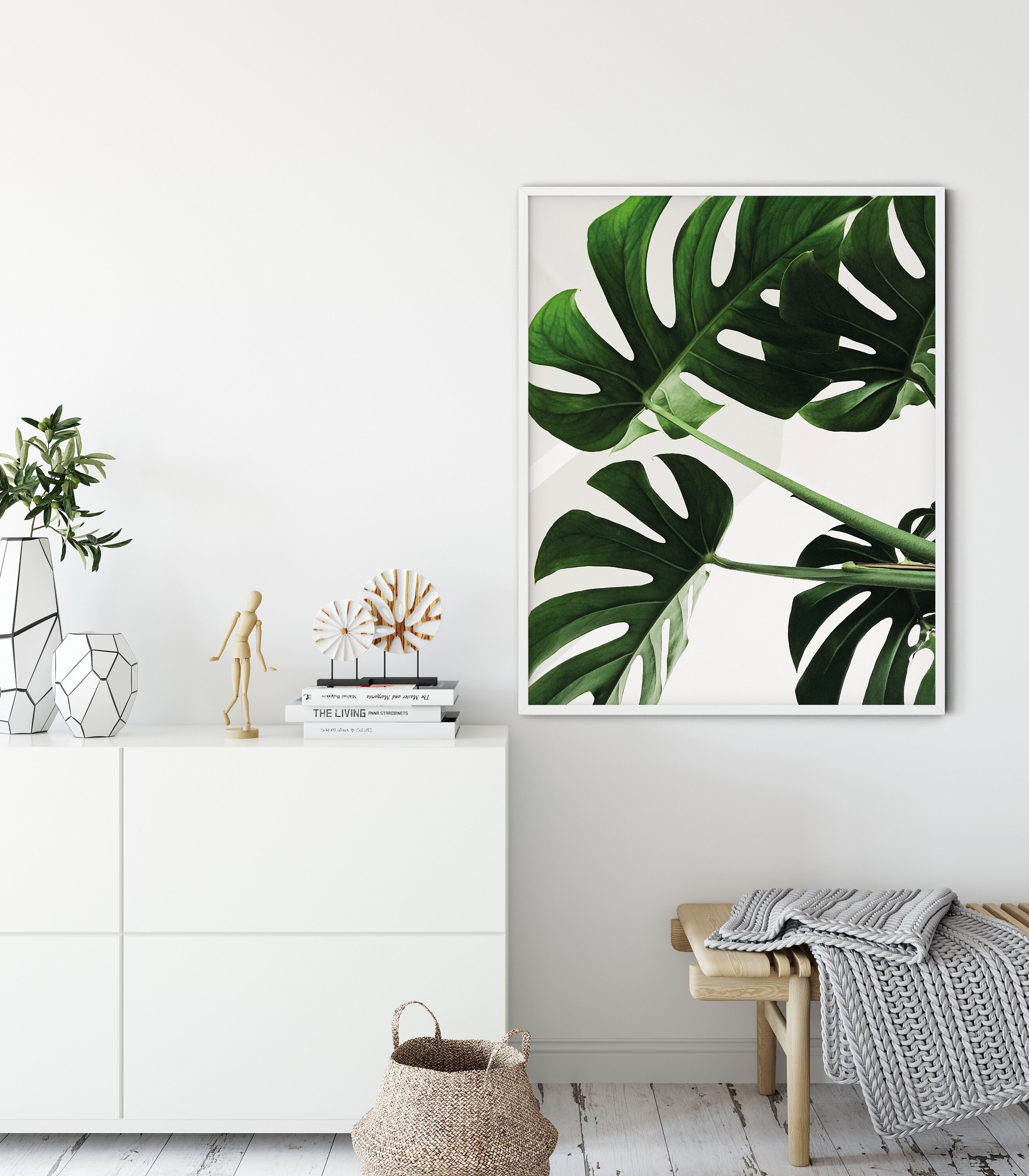 Monstera Leaf Print | Tropical Leaf Poster | Botanical Print | Palm ...