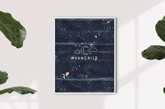 Moonchild Print Nursery Prints Moonchild Children Wall Art | Etsy