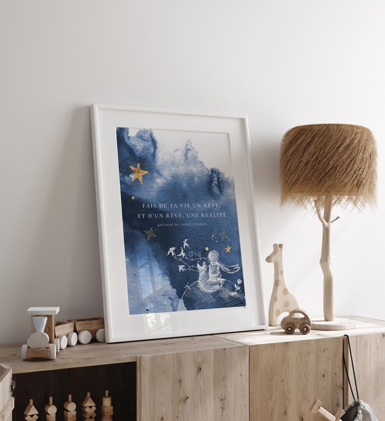 The Little Prince POSTER, Le Petit Prince Print FRENCH Quote, Wall Art ...
