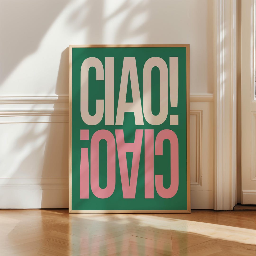 Ciao Print, Typography Poster, Italian Retro Poster, Trendy Aesthetic ...