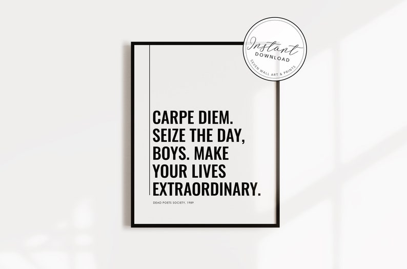 Dead Poets Society Carpe Diem. Seize the Day Boys. Make - Etsy