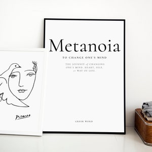 Metanoia, Definition Wall Print Poster, Inspirational Print Gift ...