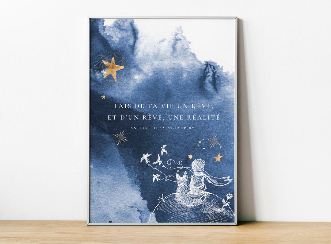The Little Prince POSTER, Le Petit Prince Print FRENCH Quote, Wall Art ...