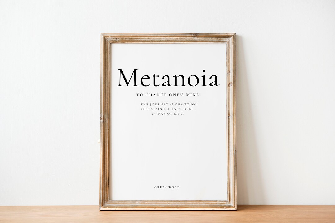 Metanoia, Definition Wall Print Poster, Inspirational Print Gift ...