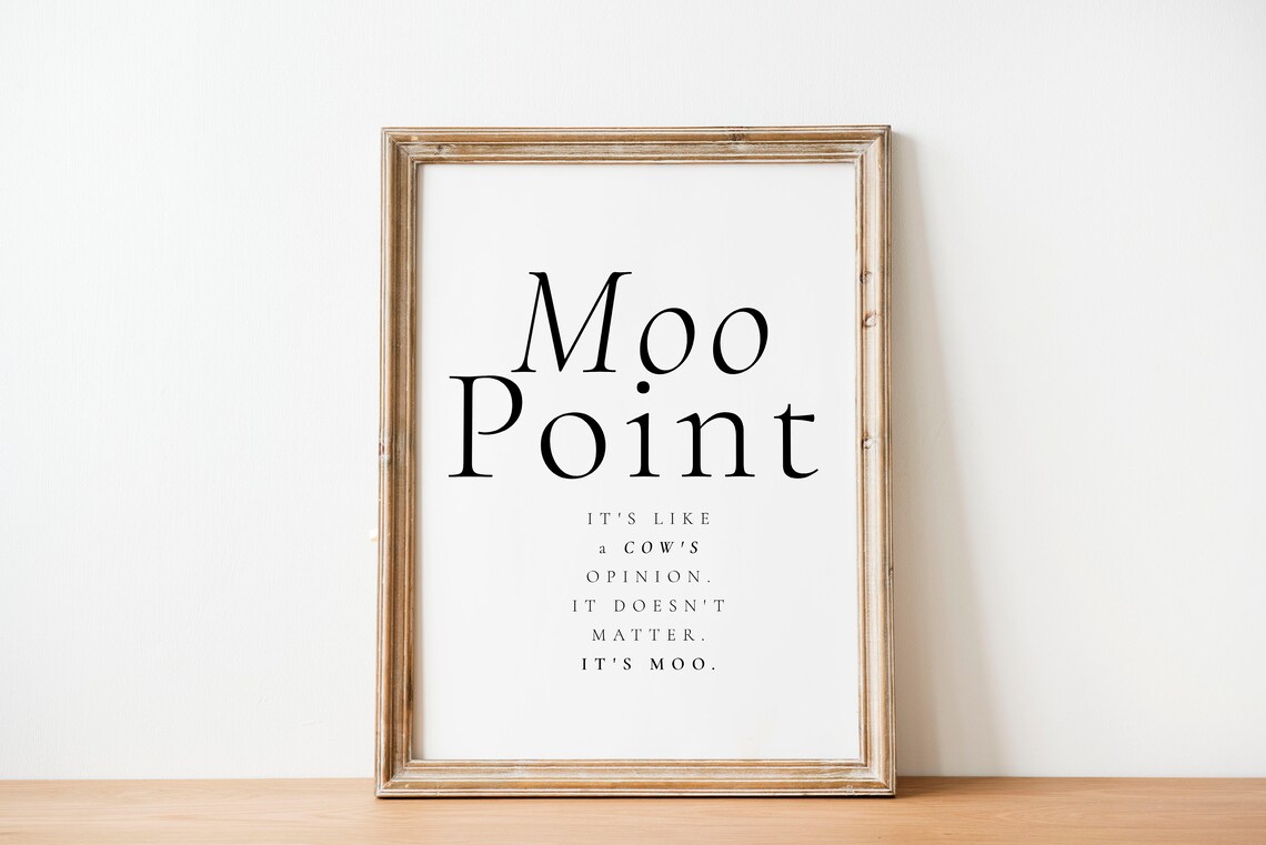 Moo Point, FRIENDS Definition Print, Friends TV Show Poster, Moo Point ...