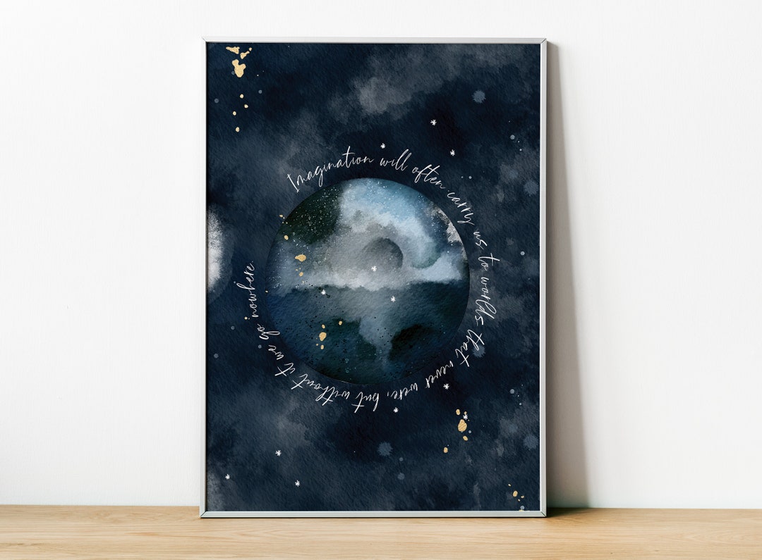 Carl Sagan Poster, Stars Universe Wall Decor Print, Imagination Quote ...