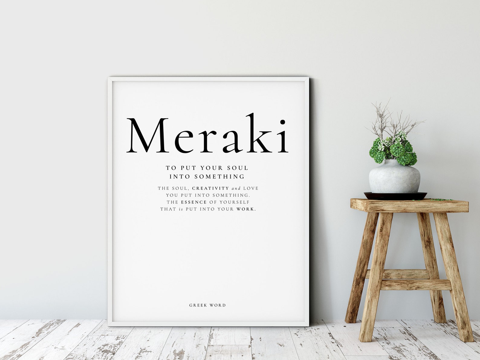 Meraki Definition Wall Print Poster Inspirational Print Gift | Etsy