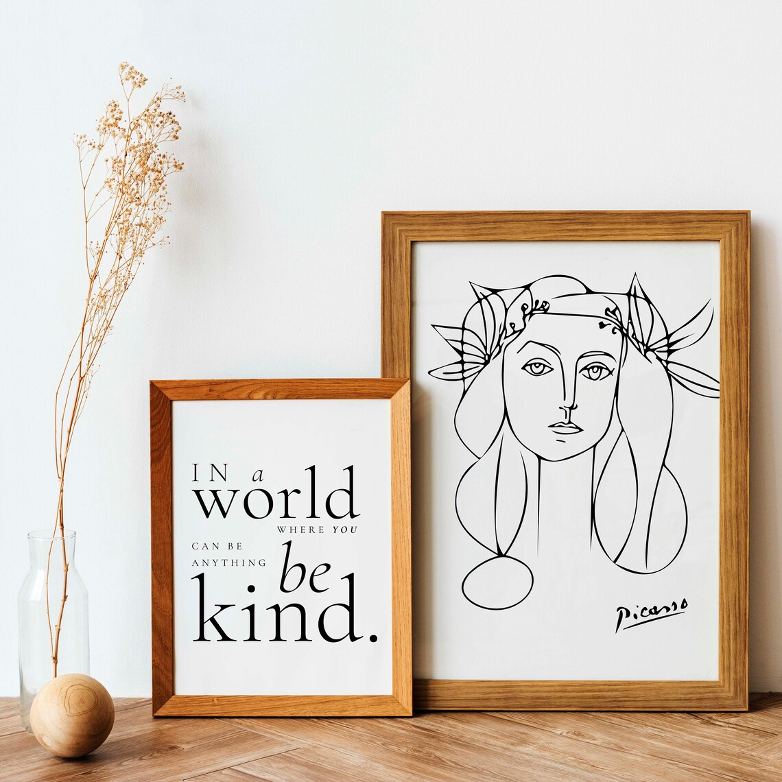 Be Kind Wall Art in a World Where You Can Be Anything Be | Etsy