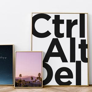 Ctrl, Alt Del, Keyboard Keys Poster, Nerd Geek, Computers Print ...