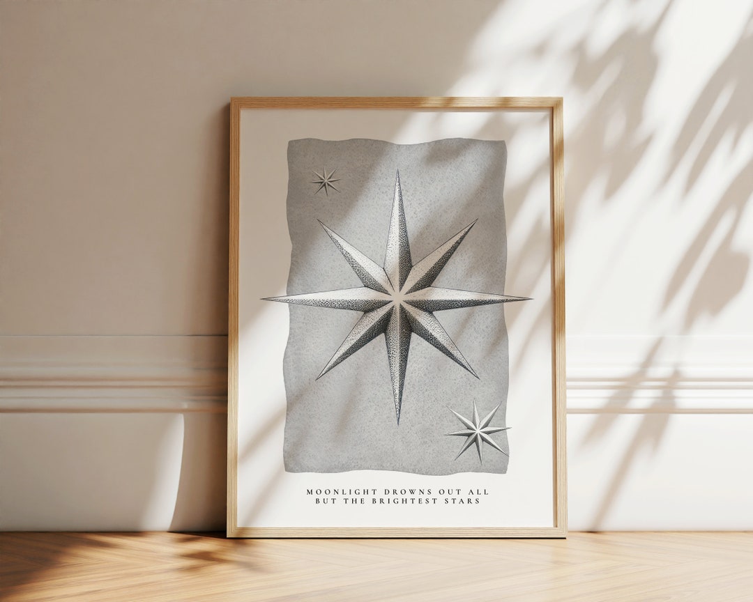 Stars Print Poster, JRR Tolkien Quote LOTR Print, Moonlight Drowns Out ...