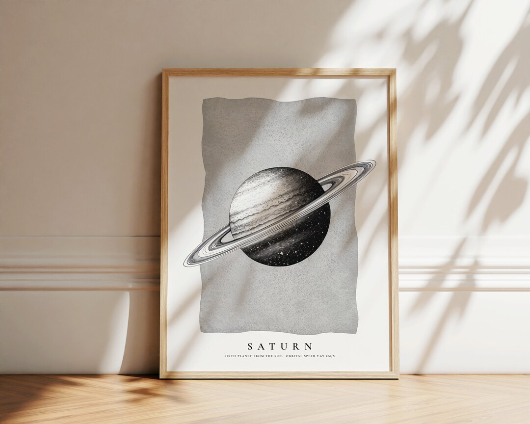 Saturn Planet Print, Planets Poster, Solar System Poster, Science Space ...