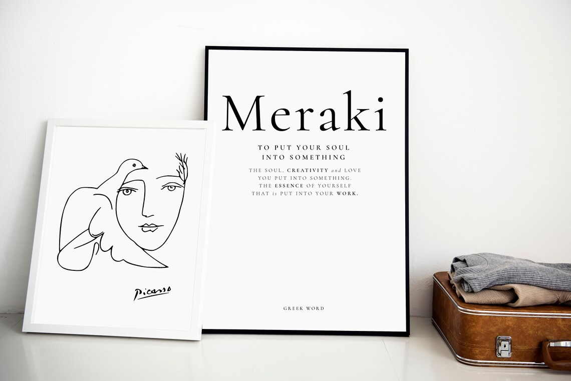 Meraki, Definition Wall Print Poster, Inspirational Print Gift , Greek ...
