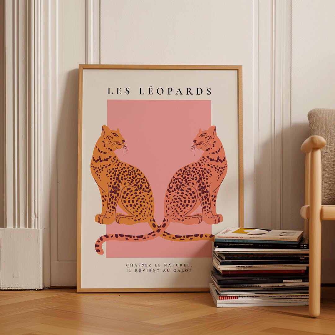 Leopards Poster, Boho Cheetah Print, Boho Home Decor, Trendy Minimalist ...