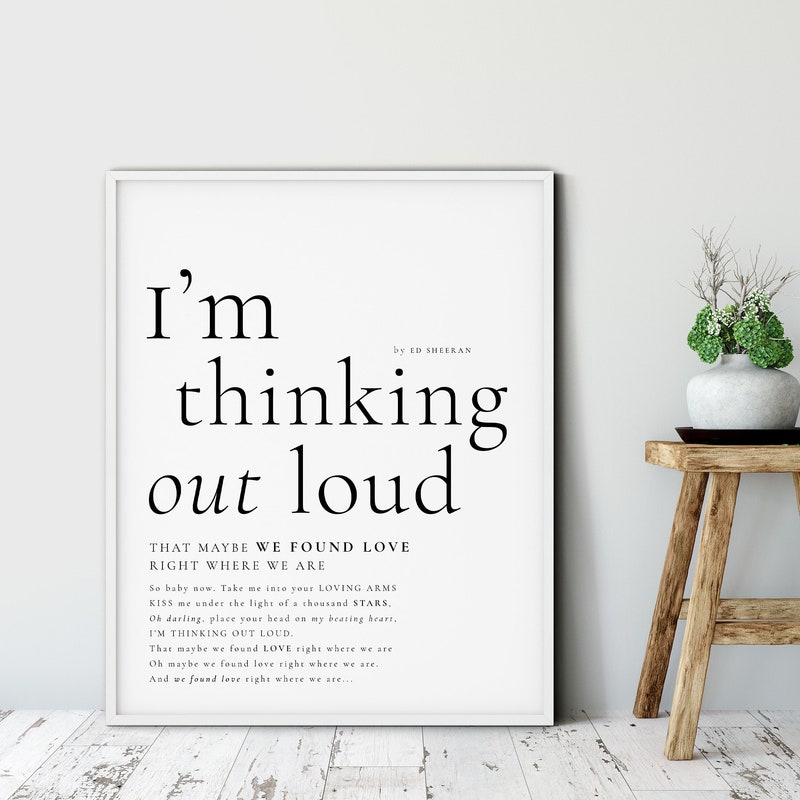 Thinking Out Loud - Etsy