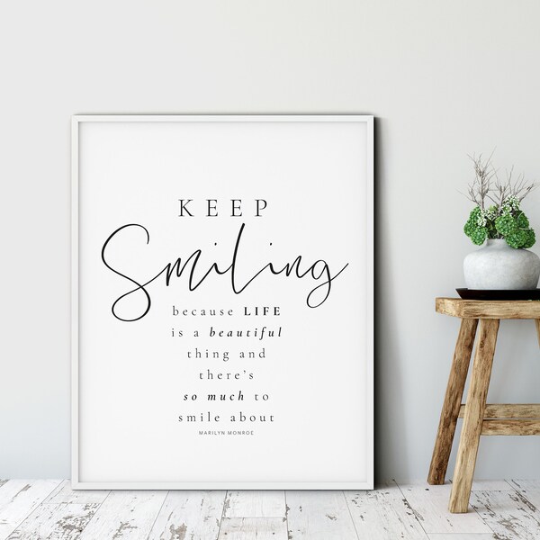 Keep Smiling Poster - Etsy