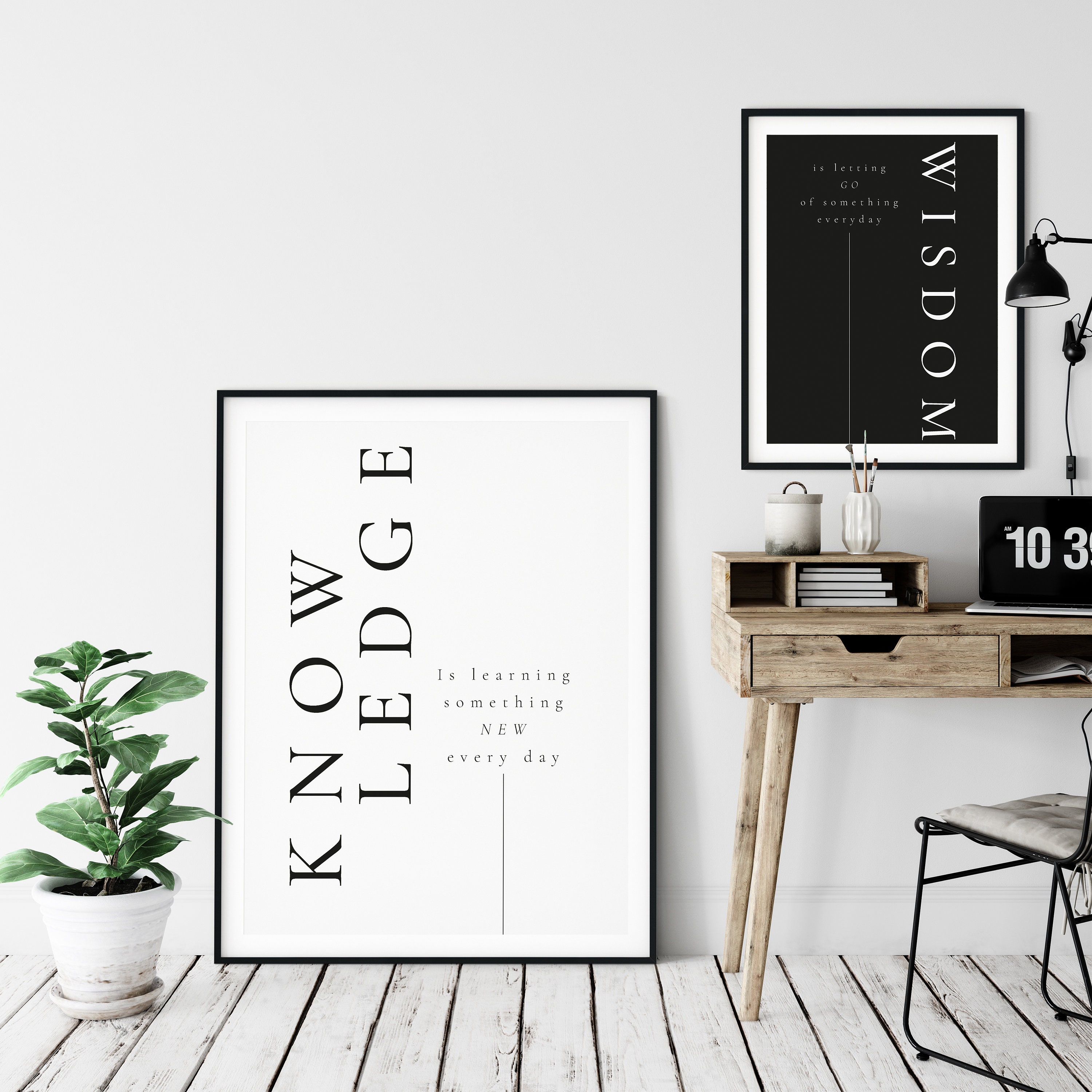 KNOWLEDGE & WISDOM Poster Set Set of 2 Prints | Etsy