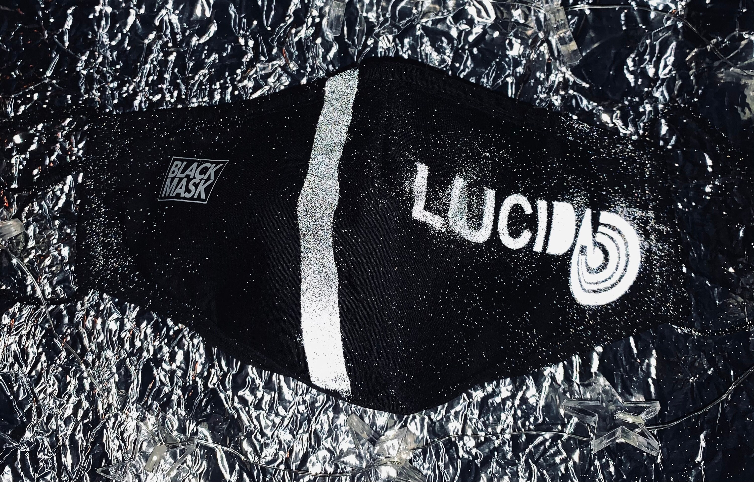 Black Reflective Face Mask LUCIDA Reusable High Quality | Etsy