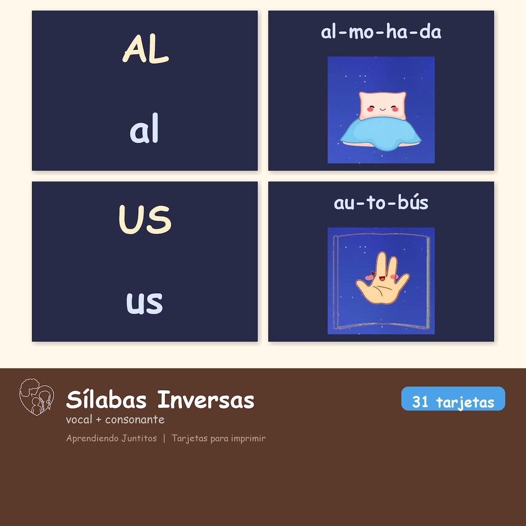 Spanish Syllable Flashcards – Reading Practice, Preschool Learning ...
