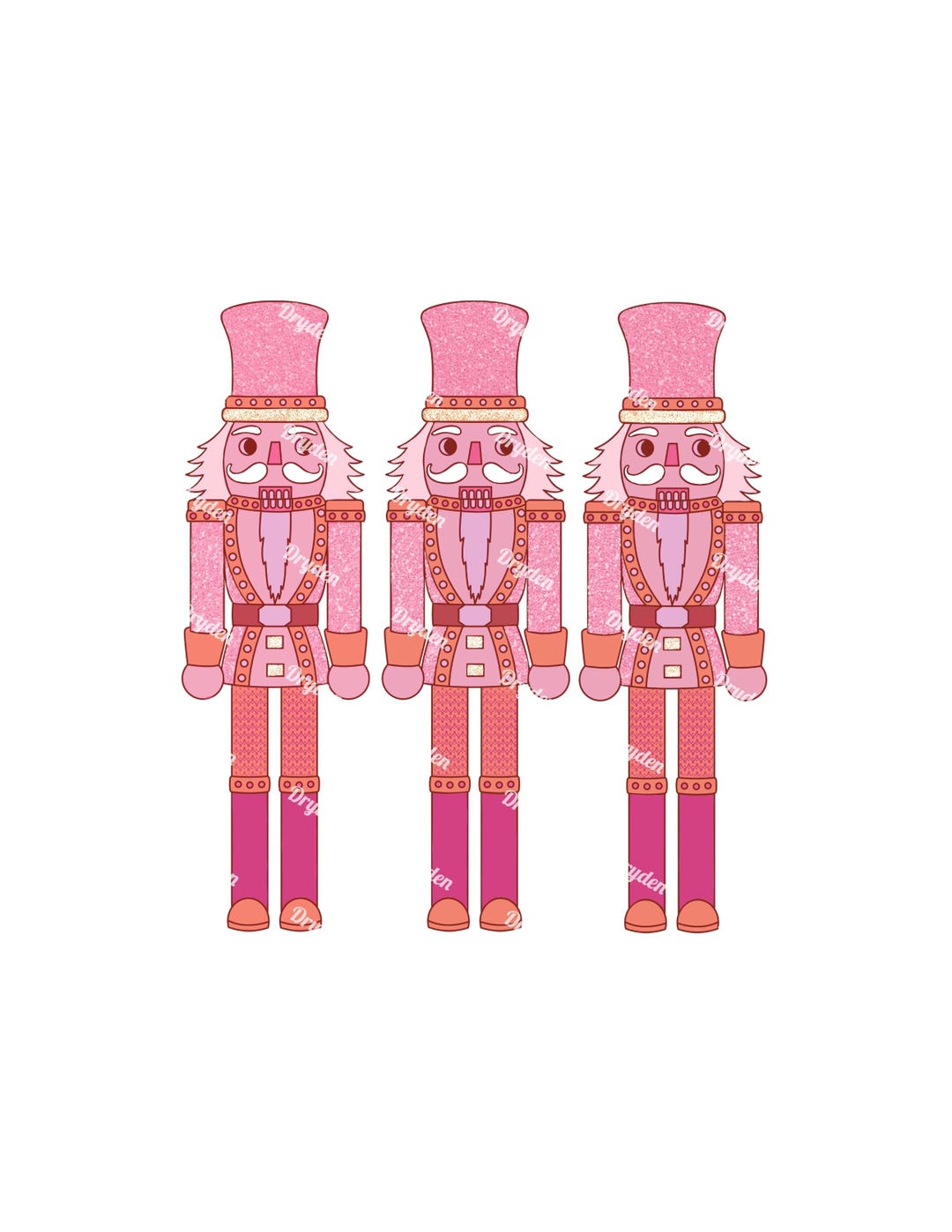 Pink Christmas Nutcracker Digital Design. Girly Christmas Holiday ...