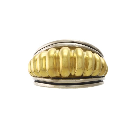 Authentic Lagos Two-Tone Caviar Fluted Dome Ring in 1… - Gem