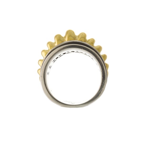 Authentic Lagos Two-Tone Caviar Fluted Dome Ring in 1… - Gem