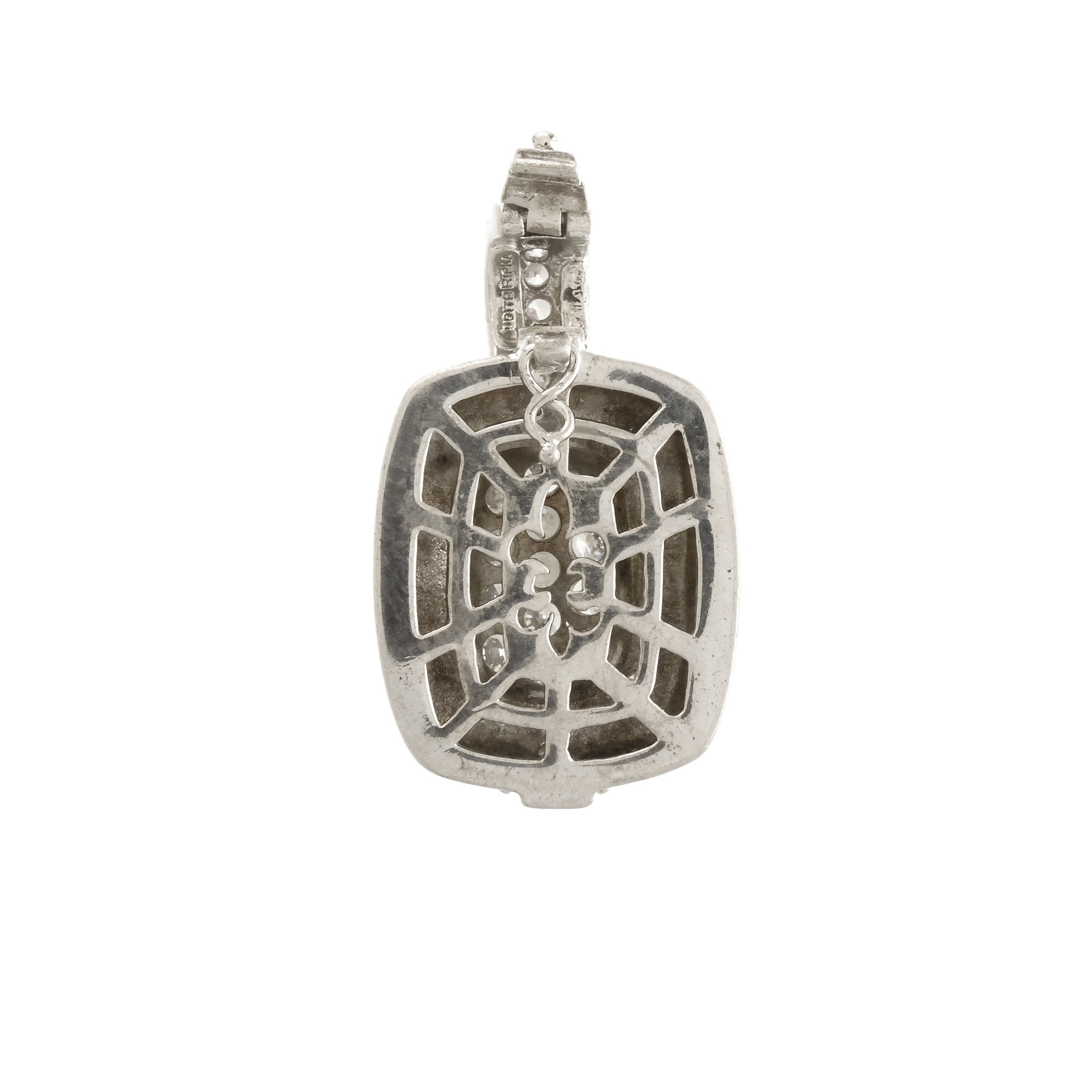 Judith Ripka Sterling Silver Textured Enhancer Pendant With Cubic ...