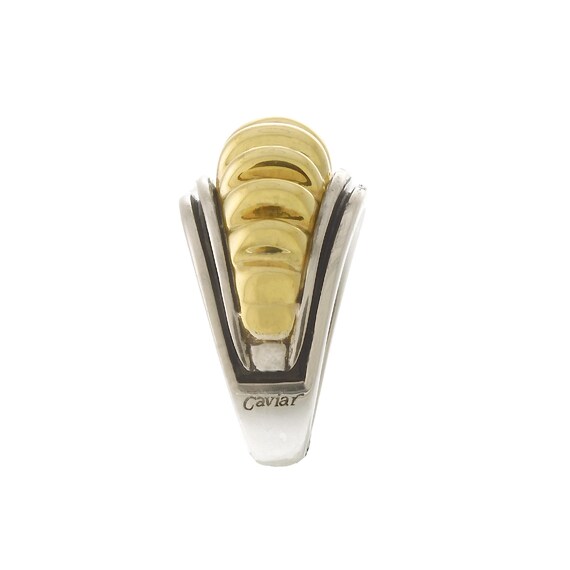 Authentic Lagos Two-Tone Caviar Fluted Dome Ring in 1… - Gem