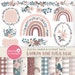 Boho Rainbow Floral Digital Papers and Cliparts, Boho Rainbow, Blush ...