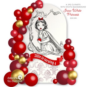 Snow White Princess Clipart and Digital Papers Set, Instant Download - Etsy