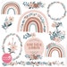 Boho Rainbow Floral Digital Papers and Cliparts, Boho Rainbow, Natural ...