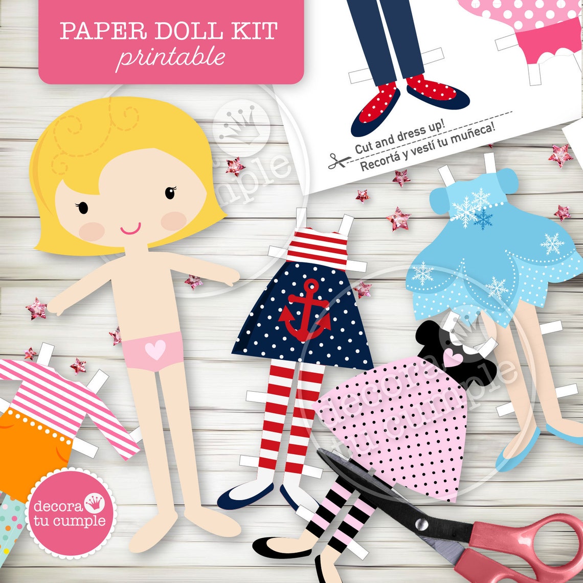 Printable Paper Doll Instant Download PDF - Etsy