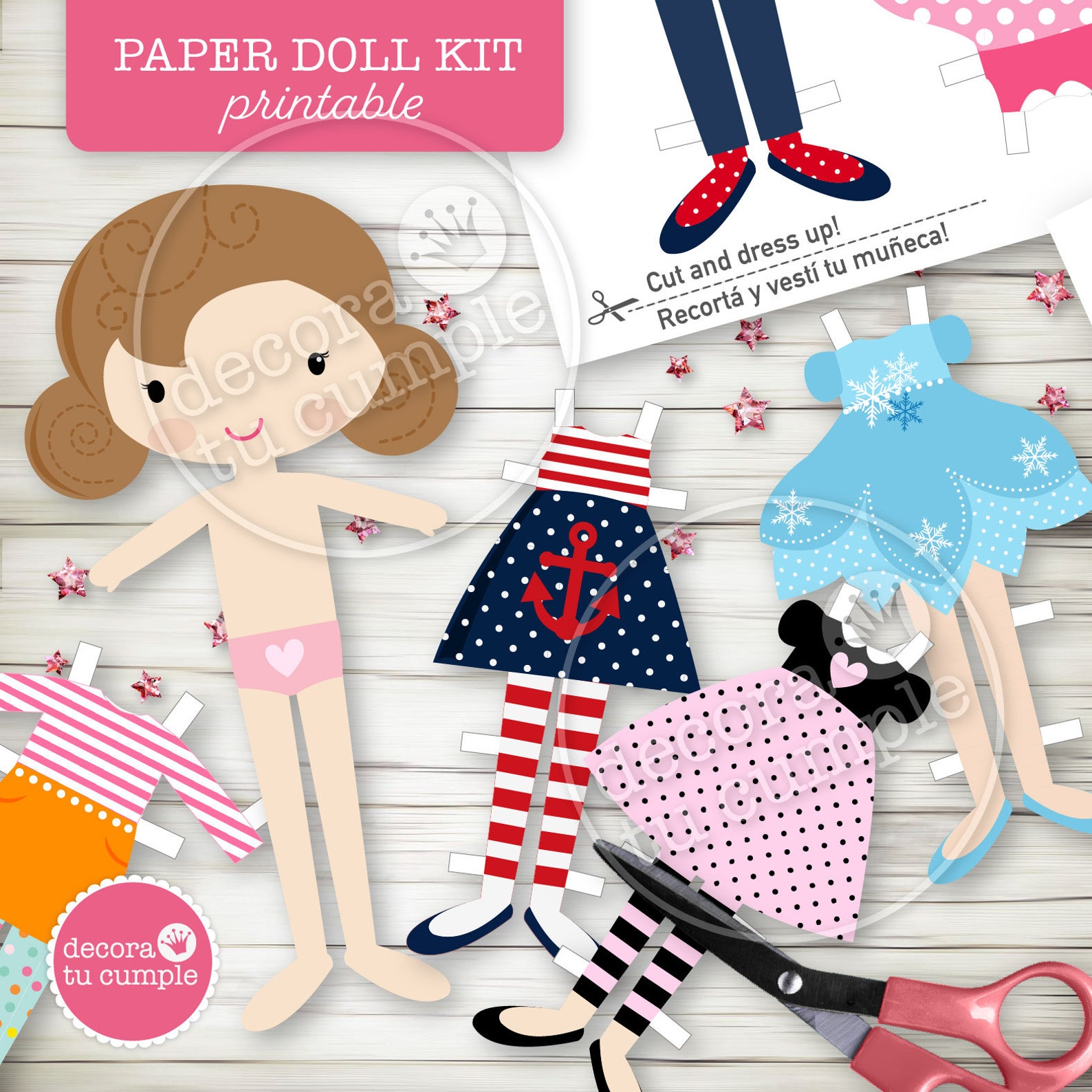 Printable Paper Doll Instant Download PDF - Etsy