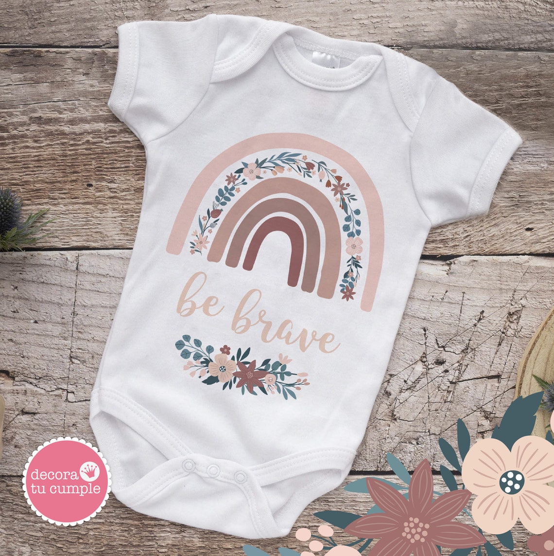 Boho Rainbow Floral Clipart Set Boho Rainbow Blush Dusty - Etsy