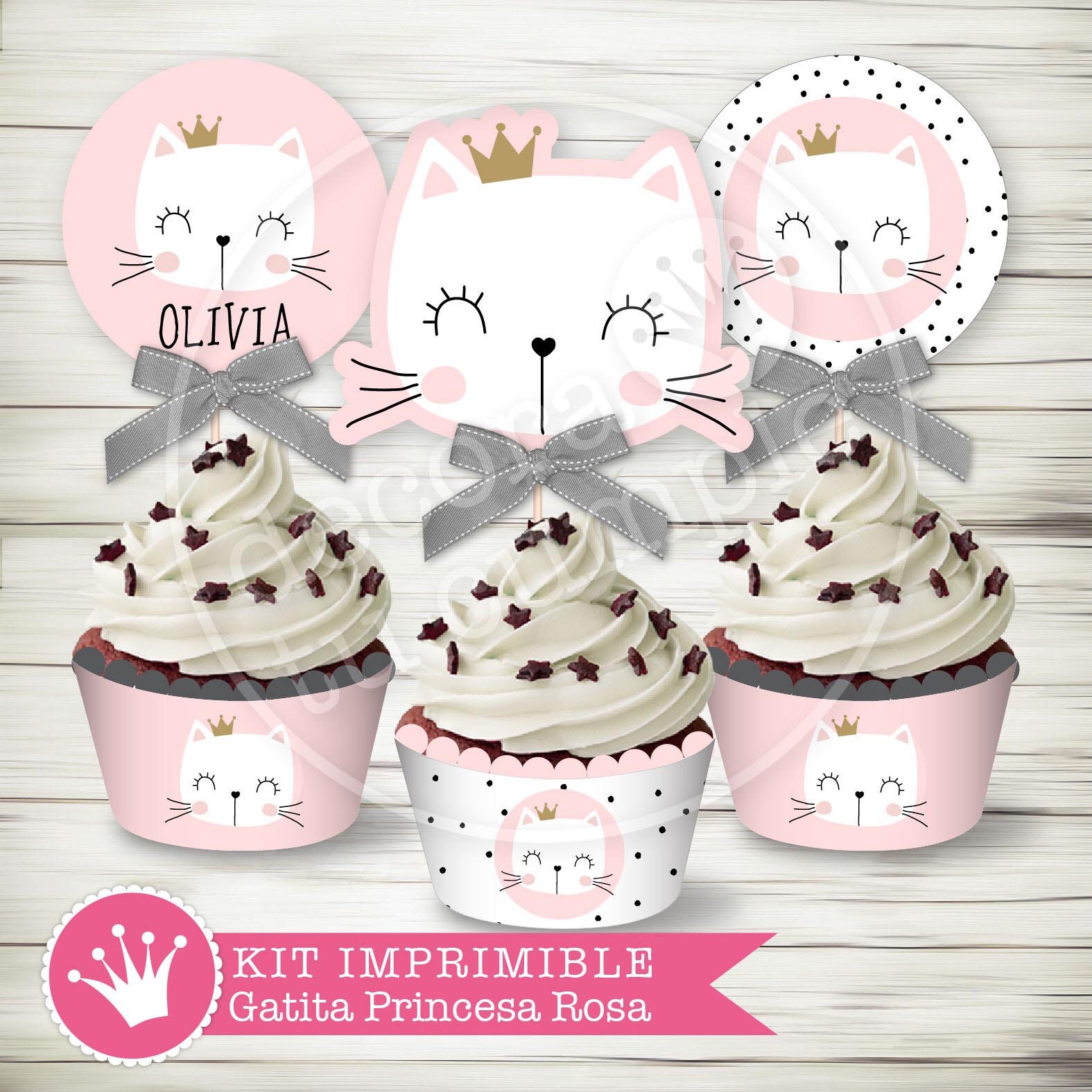 Cute Kitten Cat Birthday Decorations Cute Digital Birthday - Etsy