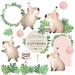 Cute Capybara Party Baby Girl Pink Digital Cliparts - Etsy