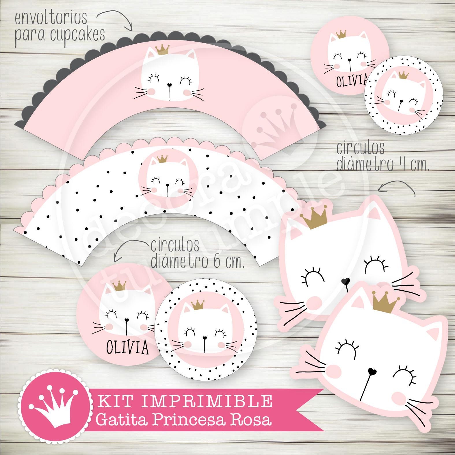 Cute Kitten Cat Birthday Decorations Cute Digital Birthday - Etsy