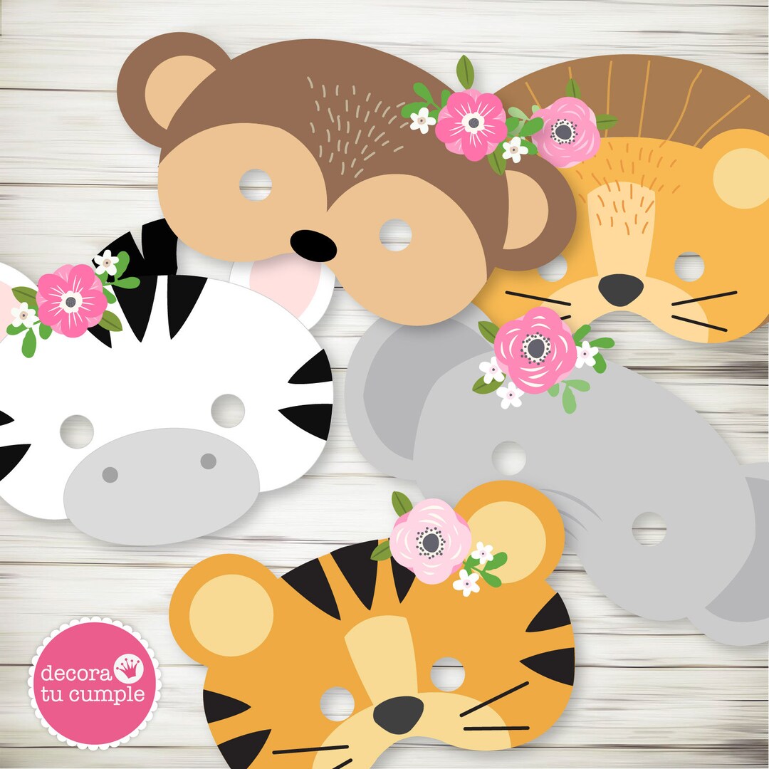 Printable Mask Jungle Animal Girl - Etsy
