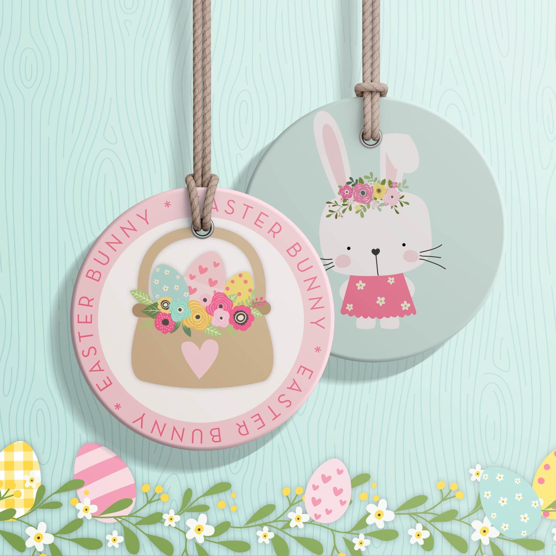 Cute Easter Bunny Pastel Clipart Bundle Digital Transparent - Etsy