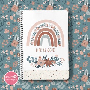 Boho Rainbow Floral Digital Papers and Cliparts, Boho Rainbow, Natural ...